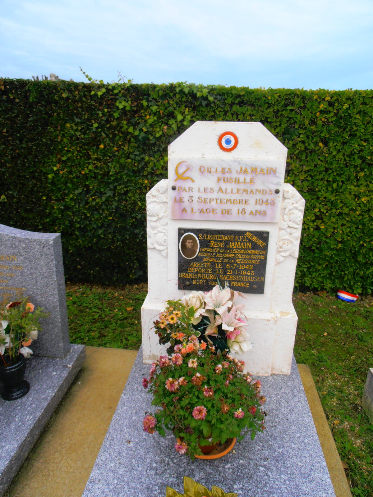 Le Souvenir Français. Le Résistant Gilles JAMAIN